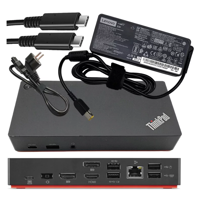 Lenovo Docking Station ThinkPad 40AS USB-C Dock Gen2 & 90 Watt adapter